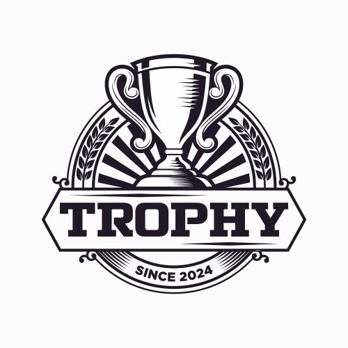 Trophy tournament badge logo design template Vector Image
