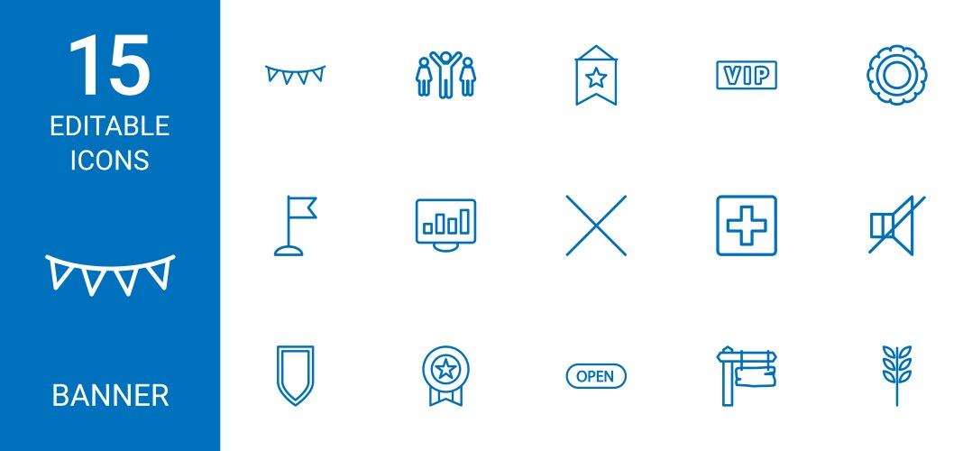 Banner icons Royalty Free Vector Image - VectorStock