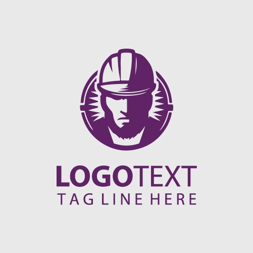 Construction worker logo Royalty Free Vector Image