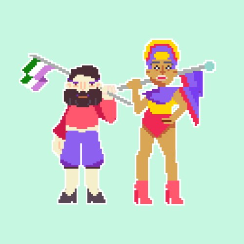 Pixel art gay Vector Images & Graphics for Commercial Use | VectorStock