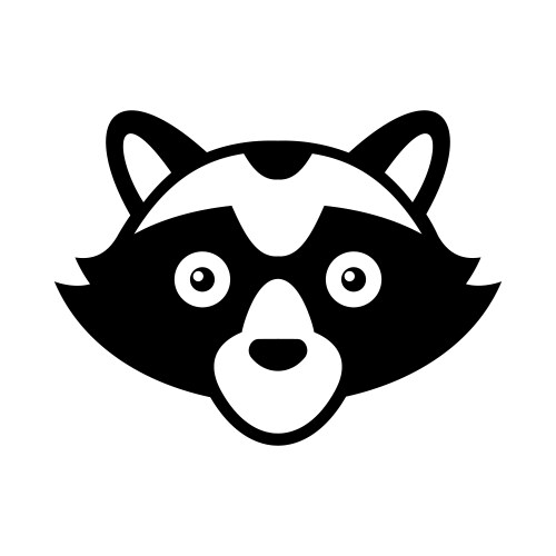 Simple racoon logo design Royalty Free Vector Image