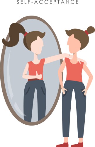 Self acceptance - cartoon Royalty Free Vector Image