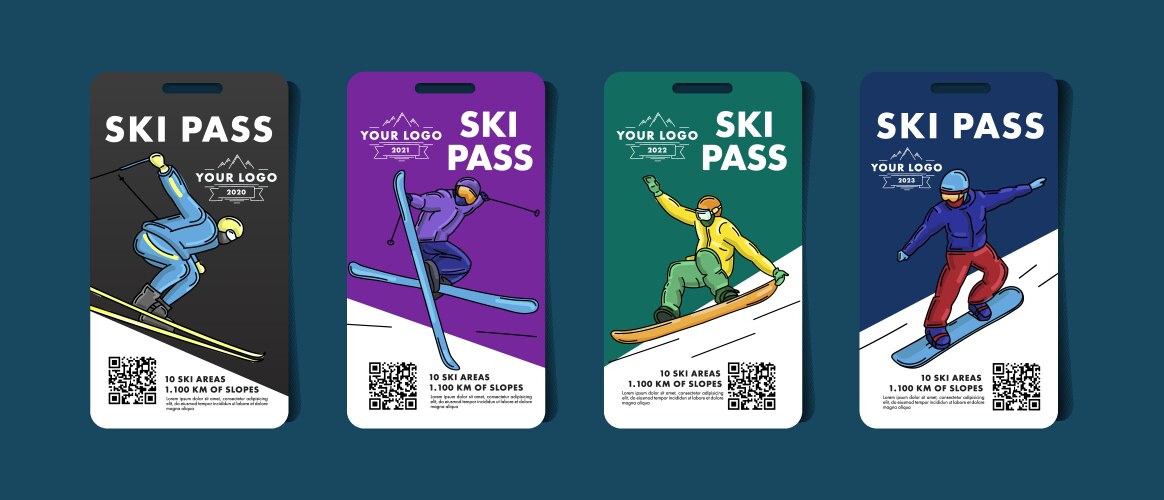 Ski Pass Template Vector Images (38)