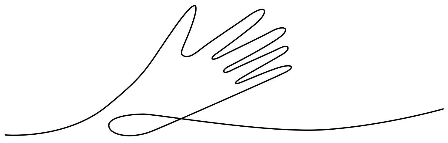 Tooth waving hand with line art drawing Royalty Free Vector