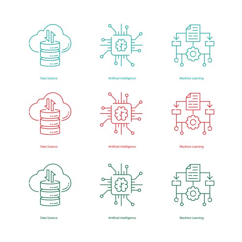 Artificial intelligence ai machine learning ml Vector Image