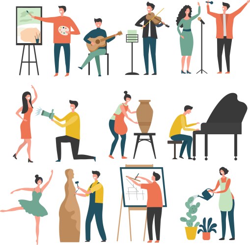 Cartoon of various creative kids Royalty Free Vector Image