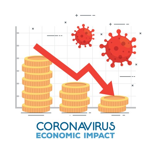 People with infographic economic impact Royalty Free Vector