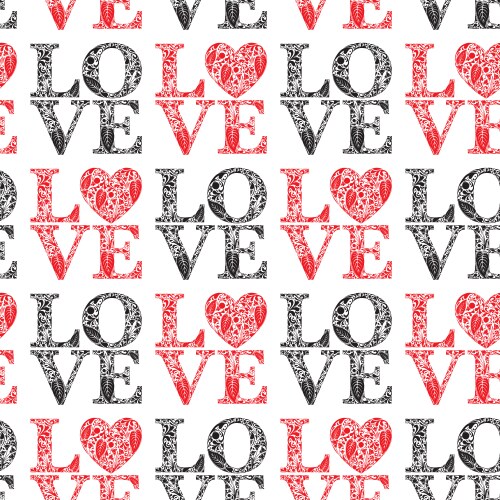 Abstract seamless pattern on love theme Royalty Free Vector