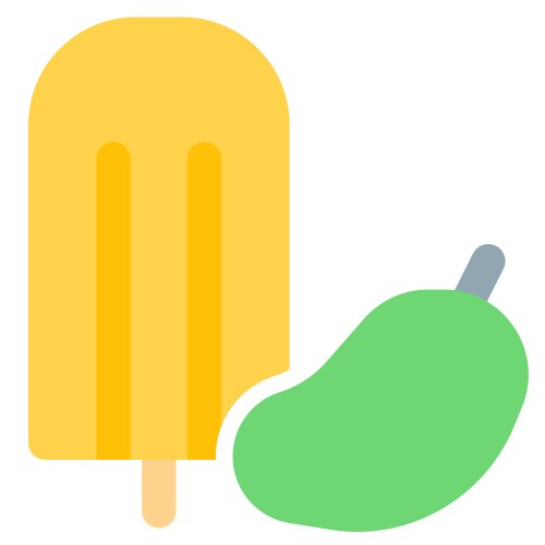Tasty frozen mango flavored ice pop Royalty Free Vector