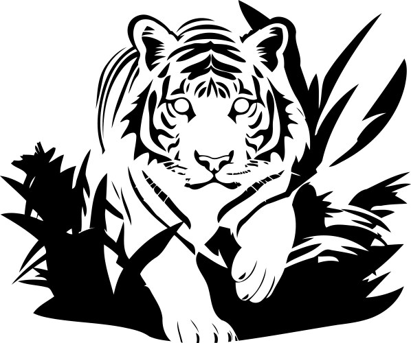 Tiger in the jungle of a wild animal Royalty Free Vector