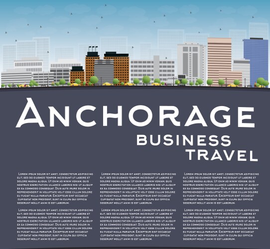 Anchorage single line skyline profile banner Vector Image