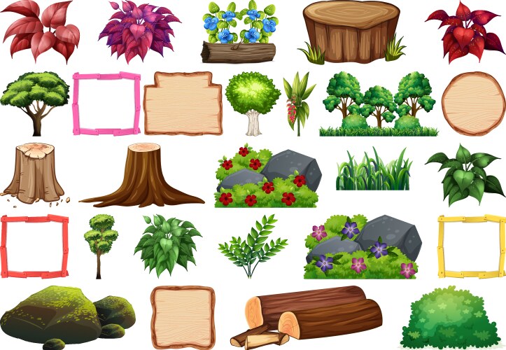 Set of natural elements Royalty Free Vector Image