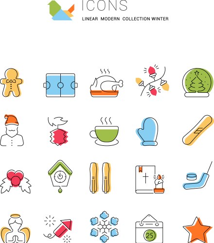 Fall icons collection Royalty Free Vector Image