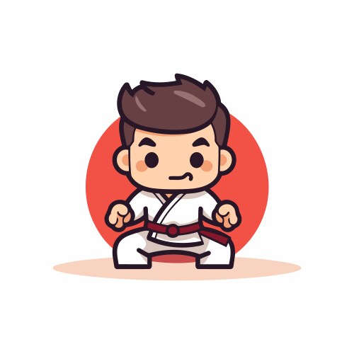Taekwondo cartoon karate character Royalty Free Vector Image