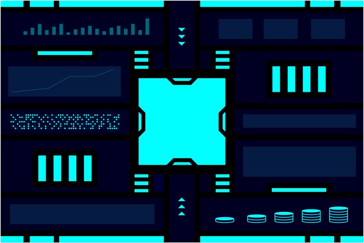 Blue frame control panel abstract technology Vector Image