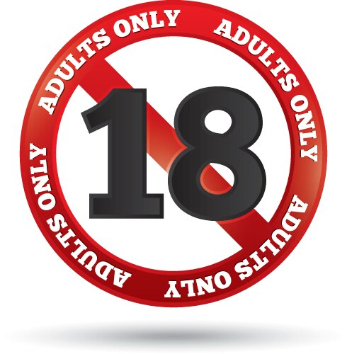 Adults only sign symbol icon Royalty Free Vector Image