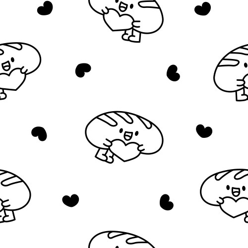 Cartoon happy bread coloring page Royalty Free Vector Image