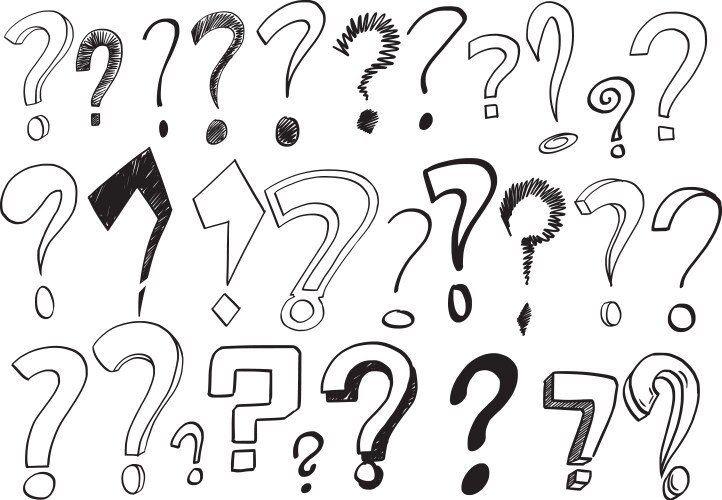 Cartoon drawing question mark symbol Royalty Free Vector