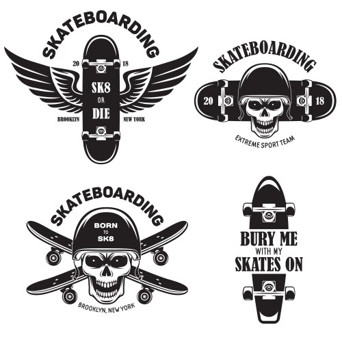 Skateboard emblems Royalty Free Vector Image - VectorStock