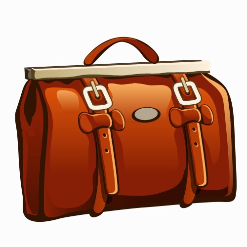 Brown Leather Handbag Icon Royalty Free Vector Image