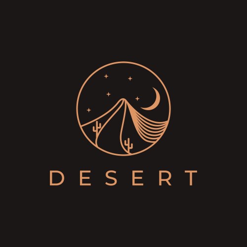 Abstract simple desert logo with lineart style Vector Image