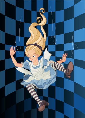 Falling alice Royalty Free Vector Image - VectorStock
