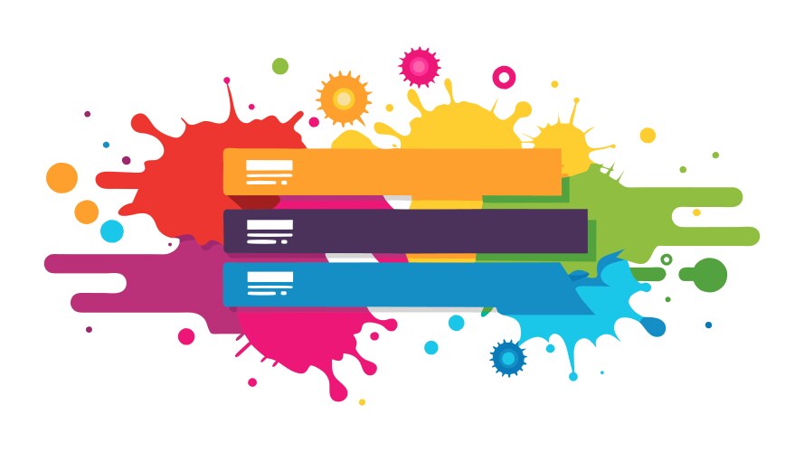 Grunge brushes infographic banner colorful splash Vector Image