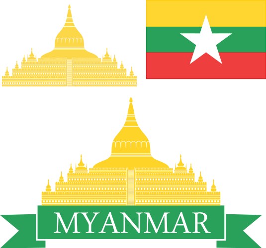 Shwedagon pagoda in yangon myanma symbol icon Vector Image