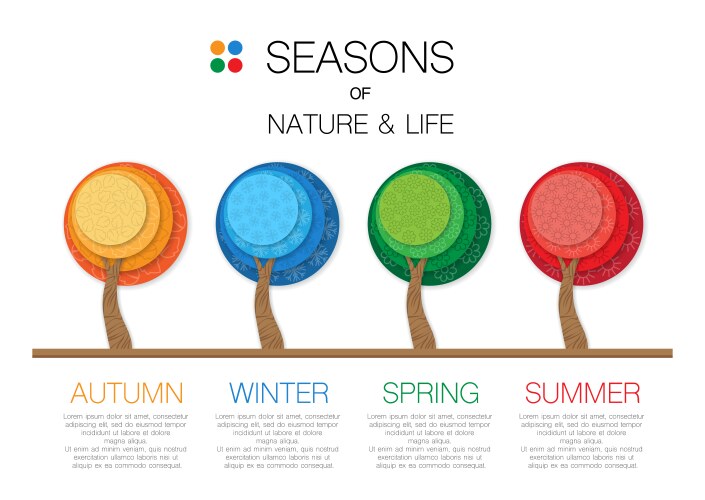 Four nature season patterns Royalty Free Vector Image