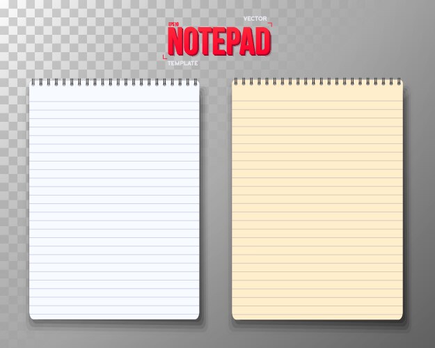 Notepad on transparent background Royalty Free Vector Image