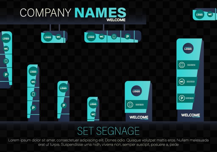 Set signage Royalty Free Vector Image - VectorStock