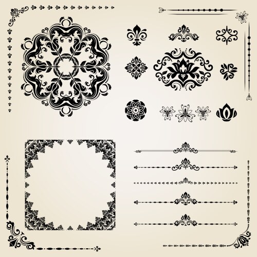 Vintage big set of classic patterns Royalty Free Vector