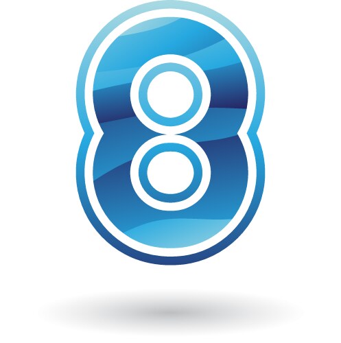 Number 8 eight font logo blue icon Royalty Free Vector Image