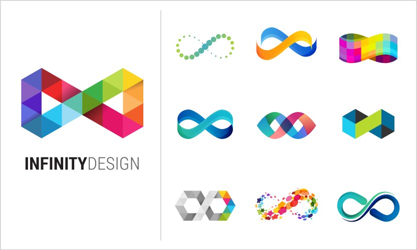 Blue abstract infinity endless symbol and icon Vector Image