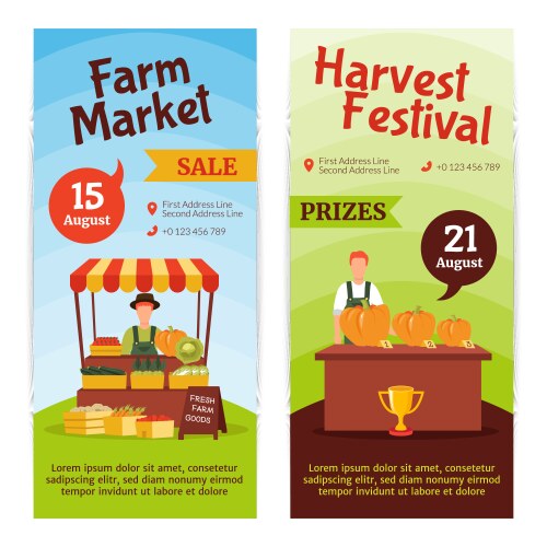 Farm banner set Royalty Free Vector Image - VectorStock