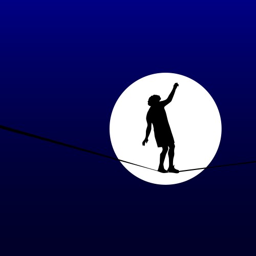 Businessman walking on a rope Royalty Free Vector Image