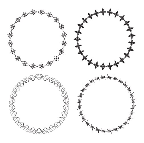 Set of simple narrow frames and flourishes Vector Image