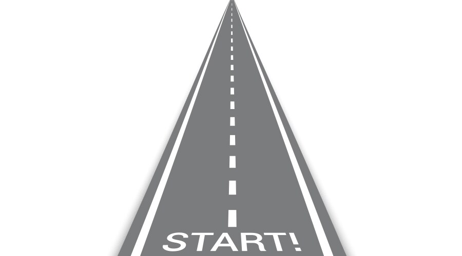 Straight road simple flat Royalty Free Vector Image