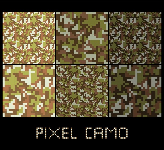 Pixel camo seamless pattern green forest Vector Image