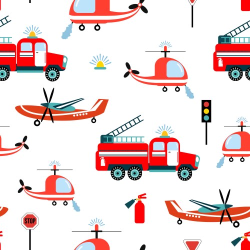 City traffic seamless pattern for kids Royalty Free Vector