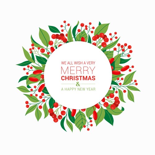 Round christmas background with colorful Vector Image