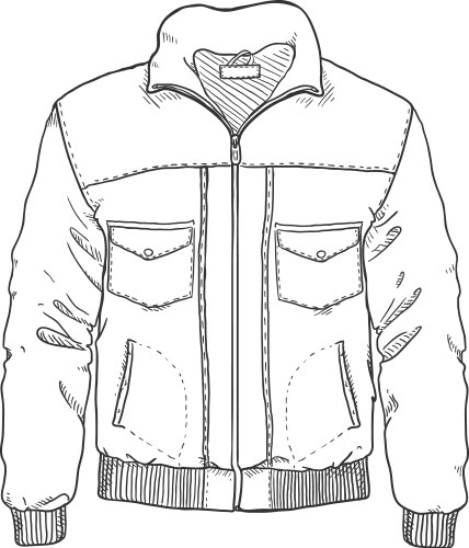 Sketch denim jacket Royalty Free Vector Image - VectorStock Sketch denim jacket Royalty Free Vector Image - VectorStock