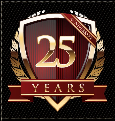 Anniversary golden laurel wreath 25 years Vector Image