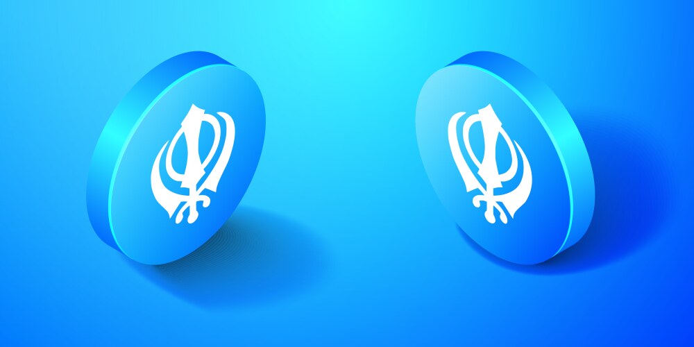 Golden sikhism religion khanda symbol isolated Vector Image