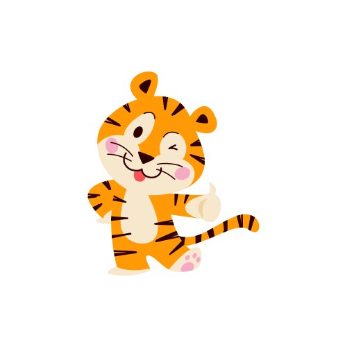 Tiger for children Royalty Free Vector Image - VectorStock
