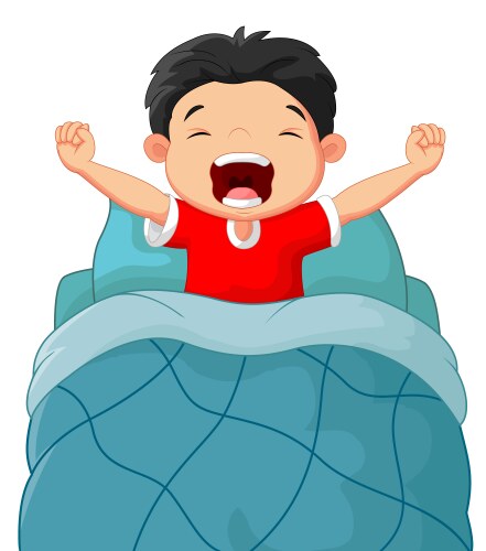 Set of boy sleep and wake up Royalty Free Vector Image