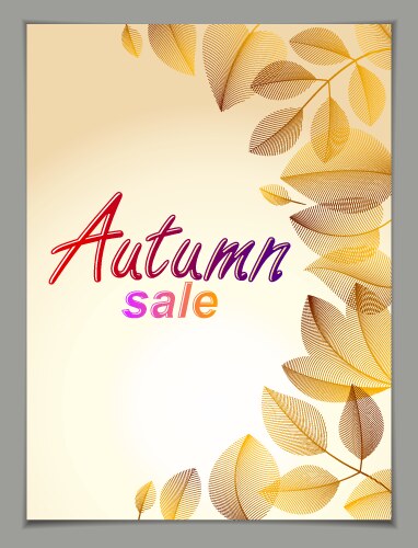 Design vertical banner with autumn typing logo Vector Image