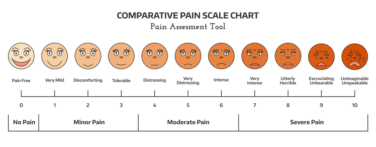 Pain scale chart vertical Royalty Free Vector Image