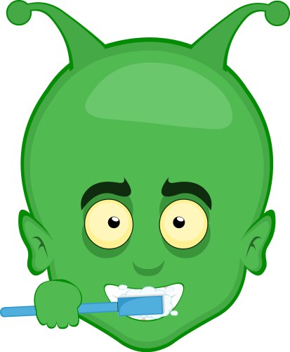 Emoticon brushing teeth Royalty Free Vector Image