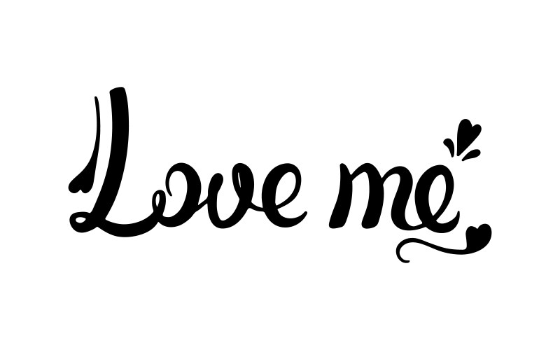 Love me calligraphy Royalty Free Vector Image - VectorStock
